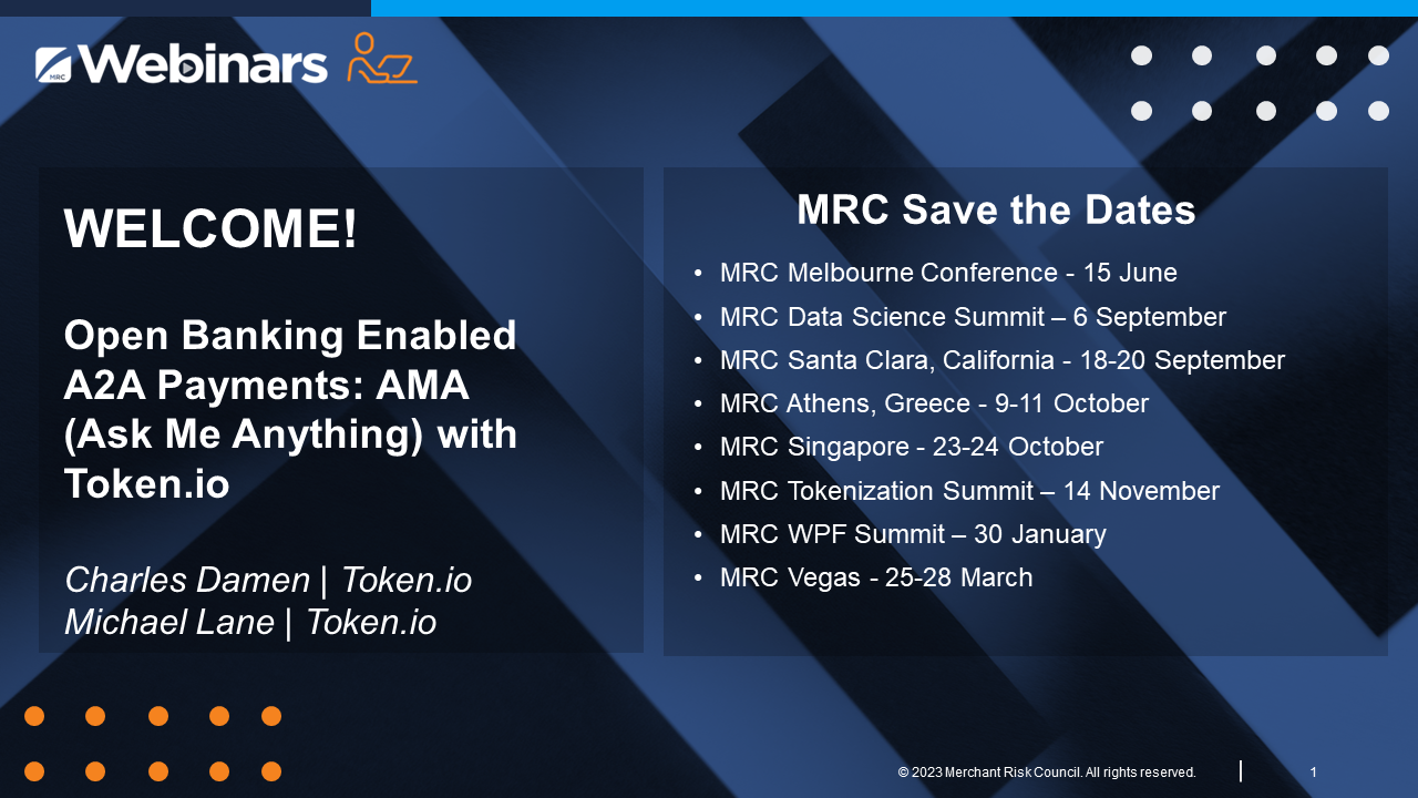 Open Banking Enabled A2A Payments AMA (Ask Me Anything) with Token.io